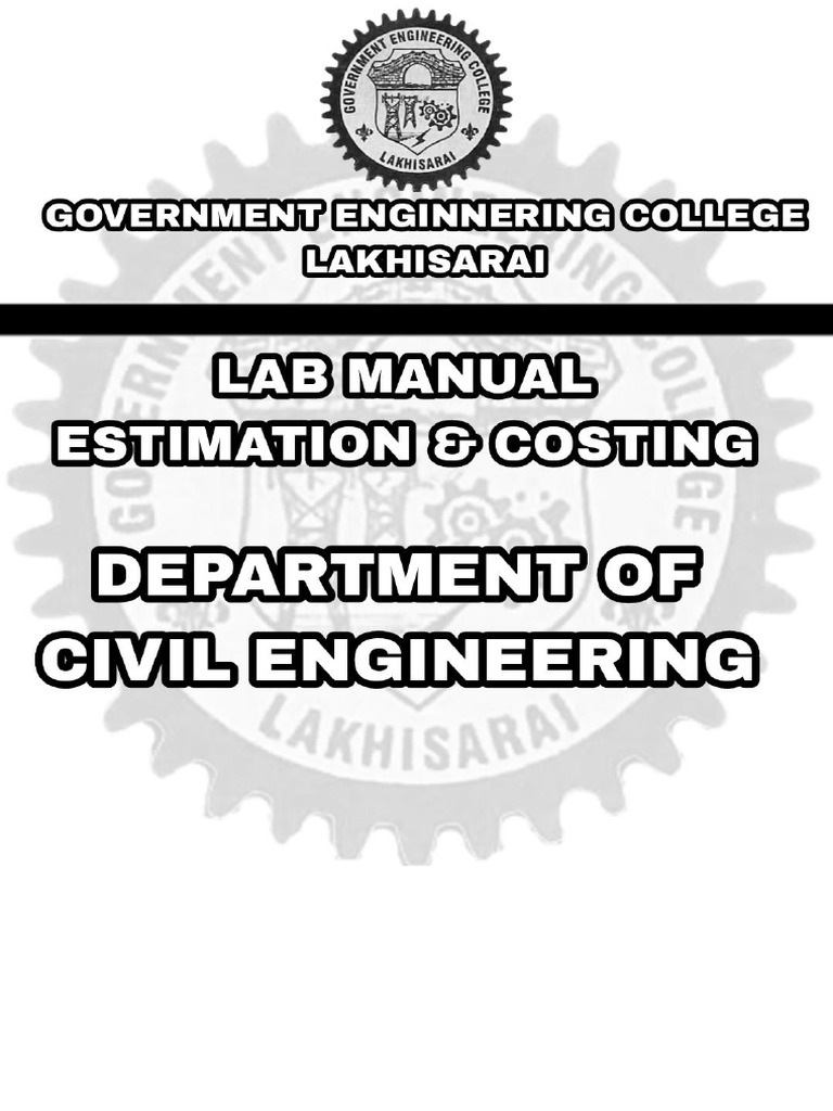 Lab Manual Estimation and Costing - 241025 - 193607 | PDF