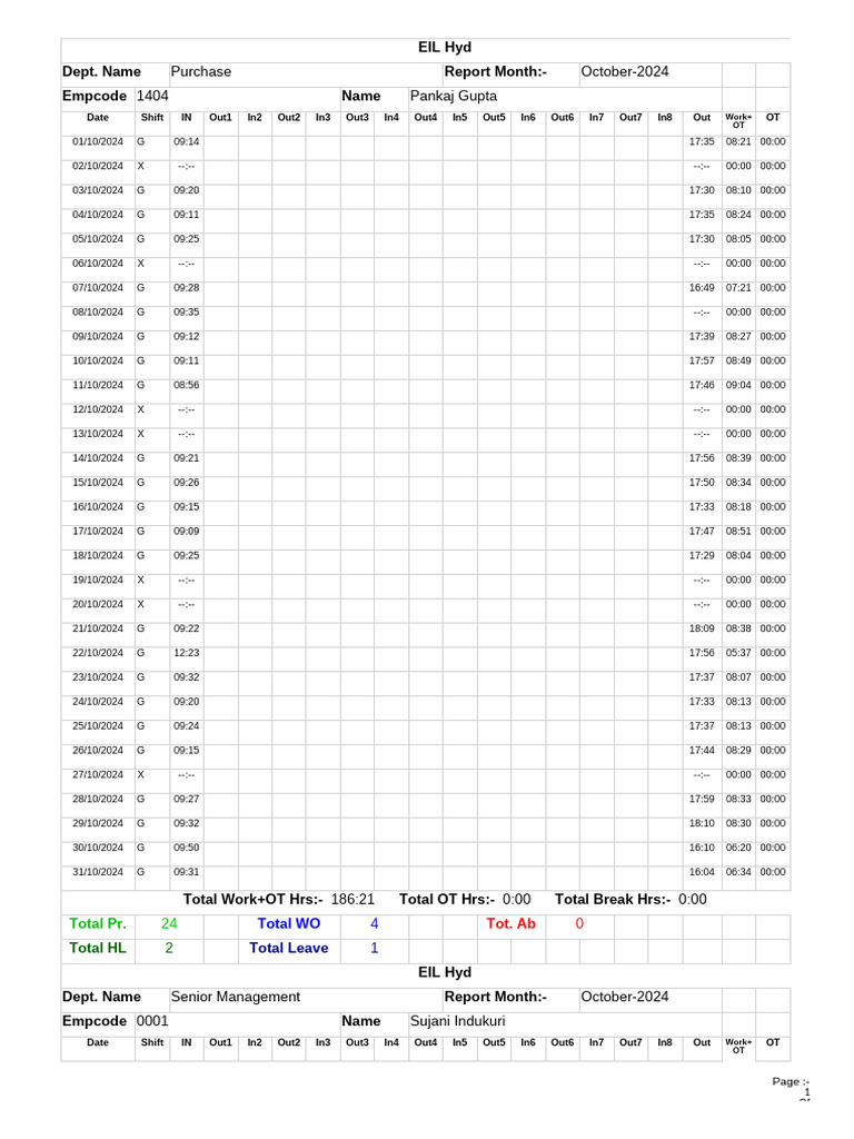 Monthly in OUT Report OctPun24 | PDF