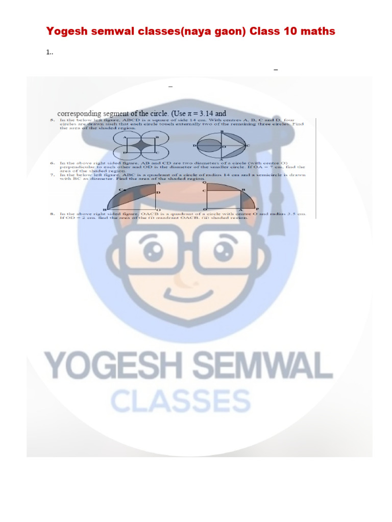 Class 10 Maths Assignment 2 | PDF | Circle | Mathematics