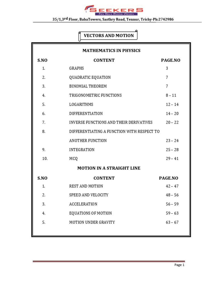 Vectors and Motion in Physics | PDF | Acceleration | Velocity