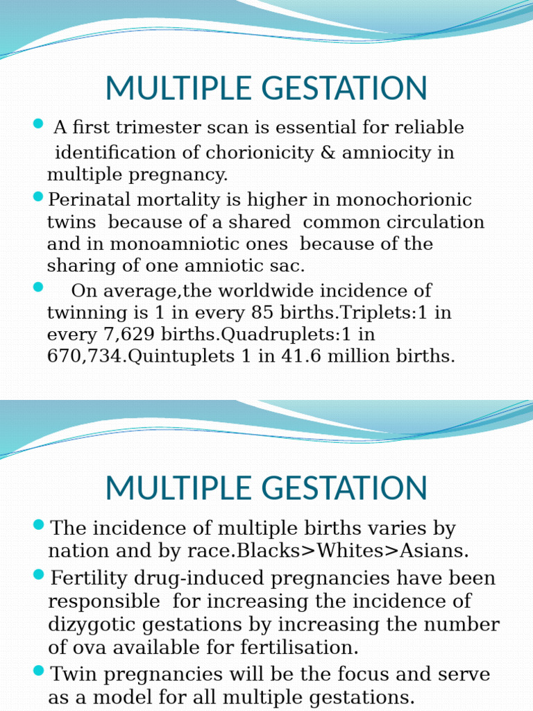 Multiple Gestation | PDF | Multiple Births | Twin