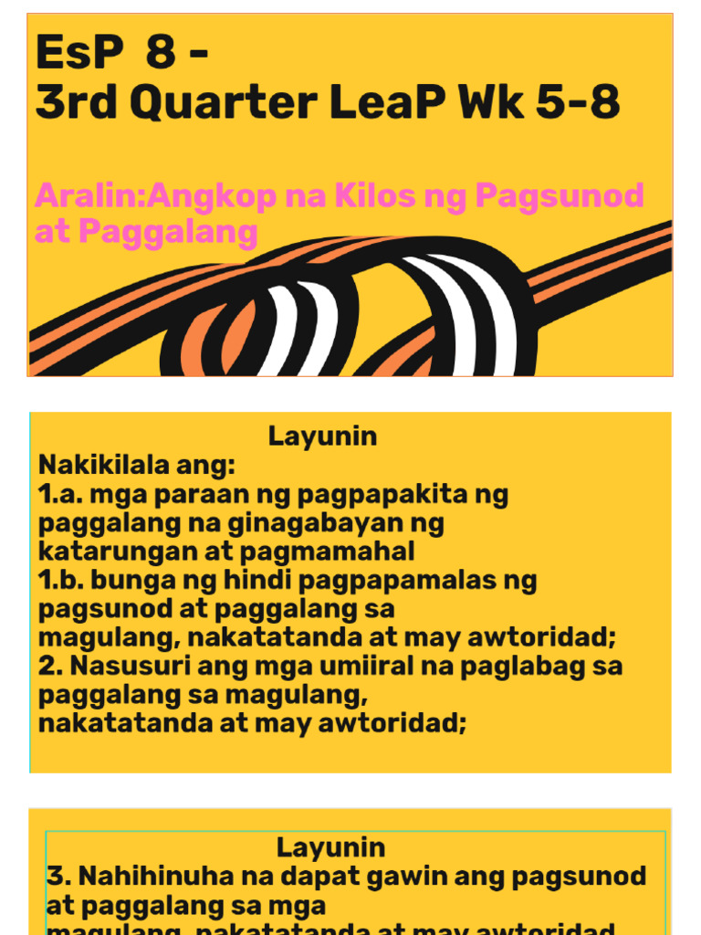 EsP 8. 3rd Quarter. Aralin 2(3) | PDF