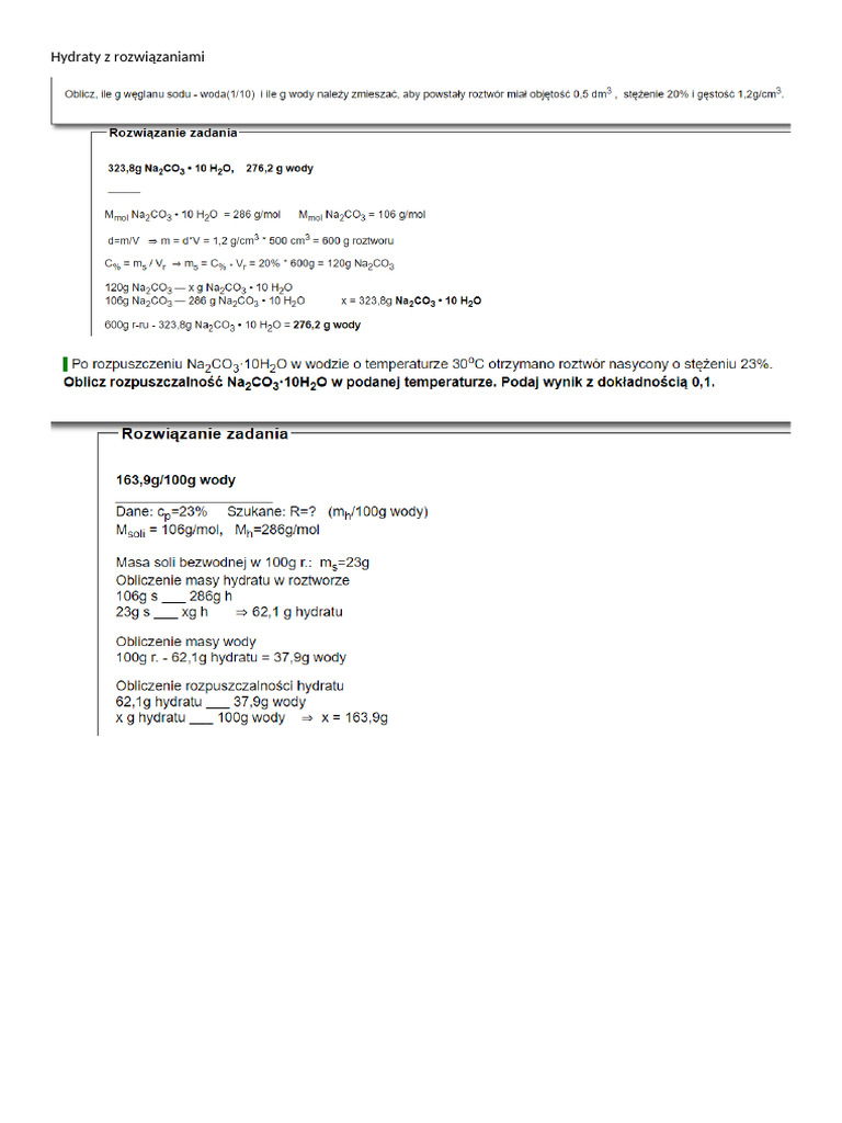 Hydraty Z Rozwiązaniami2022 | PDF