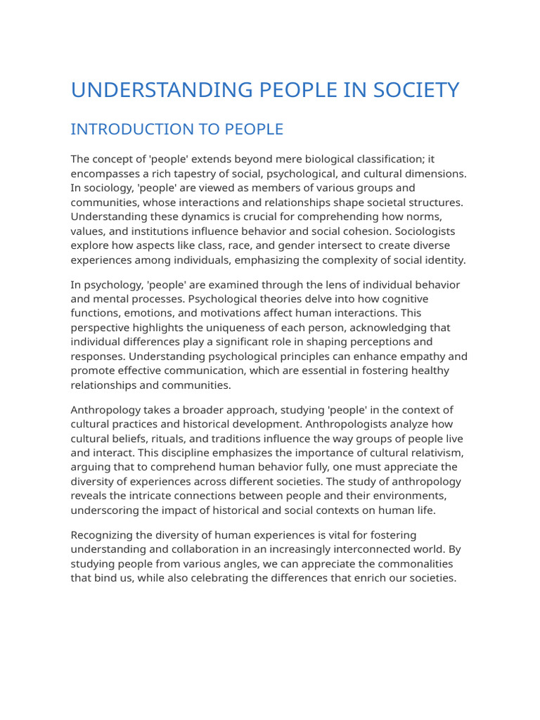 Understanding People in Society | PDF | Motivational | Motivation