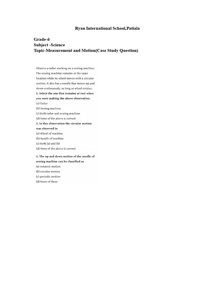 Std-6 Case Study Question WS - Ic749764 | PDF