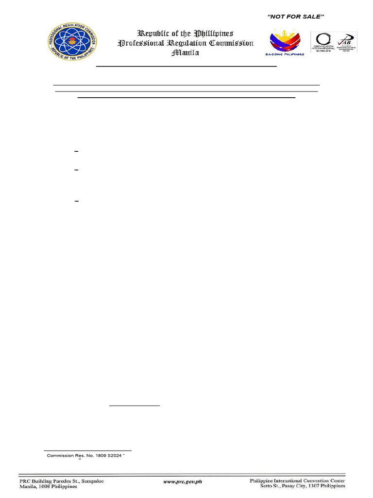 October 2024 Chemical Technician Licensure Exam CTLE | PDF | Calculator ...