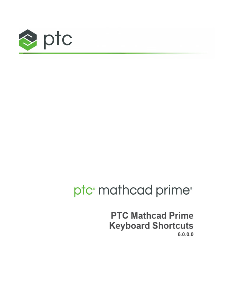 PTC Mathcad Prime 6.0 Keyboard Shortcuts - 1 | PDF