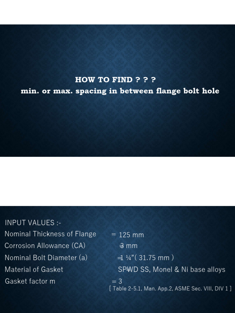 Flange Bolt Hole Spacing Guide | PDF