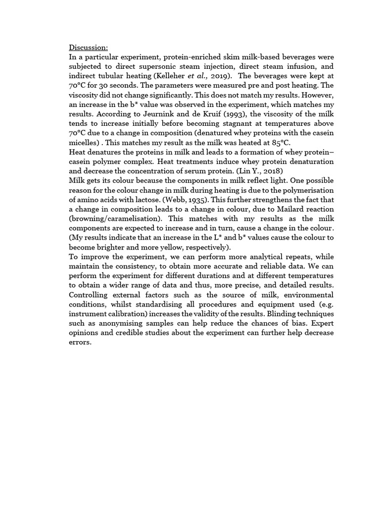 Jinal Shah Report 2 Spring Term 2024 | PDF | Milk | P Value