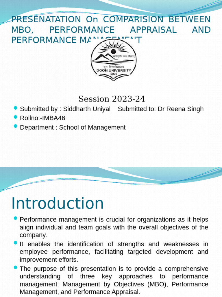 Presenatation On Comparision Between Mbo, Performance Appraisal | PDF ...