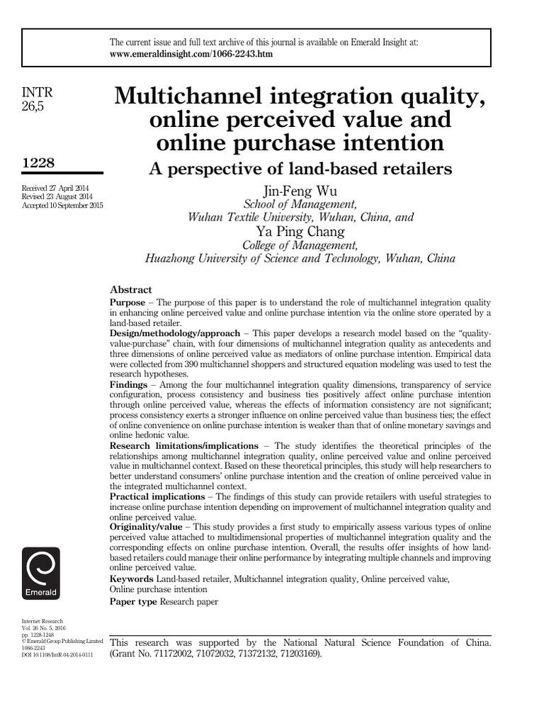 Multichannel Integration and Online Value | PDF | Online Shopping | Retail