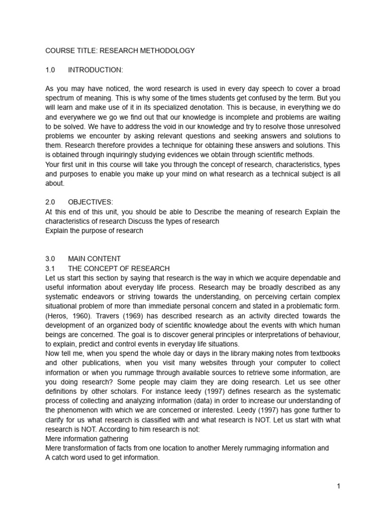 Research Methodology | PDF | Theory | Methodology