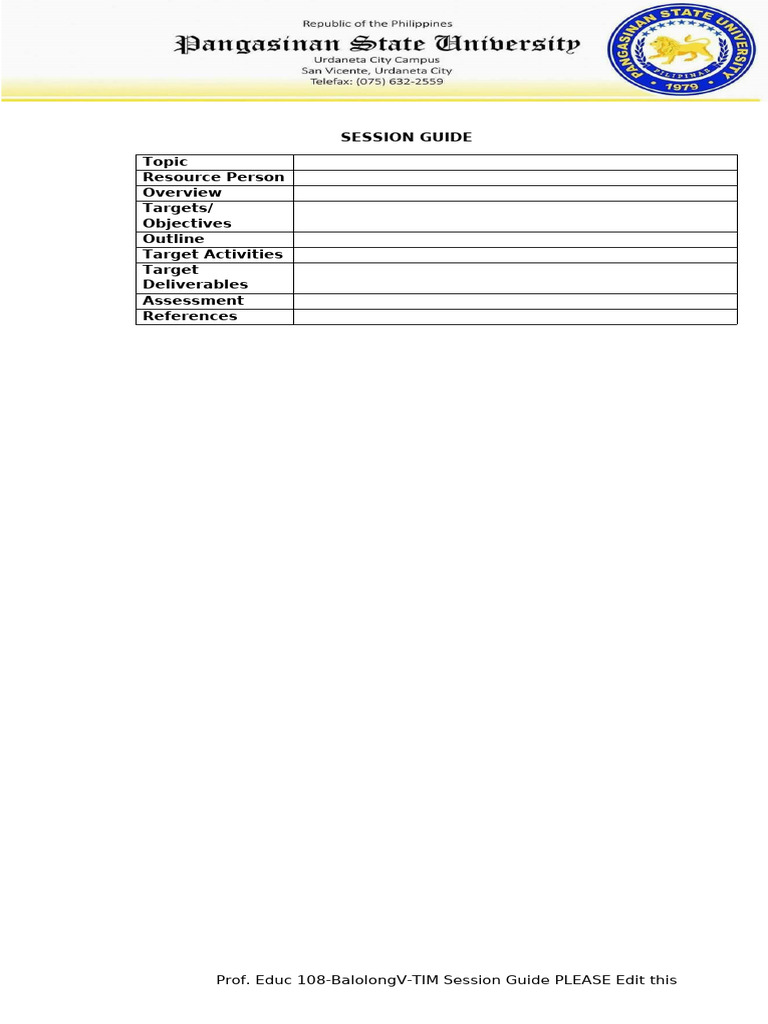 Sample Session Guide | PDF