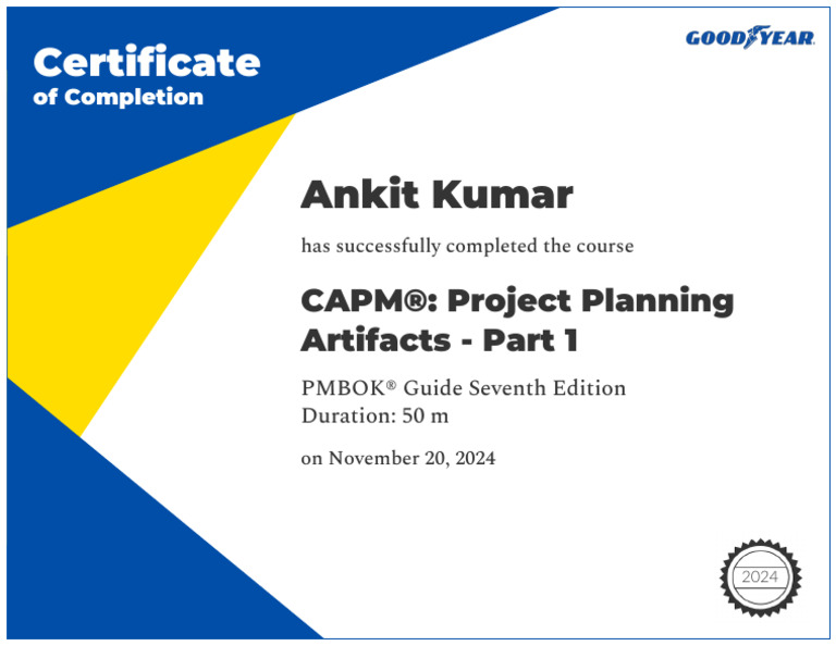 CAPM® - Project Planning Artifacts - Part 1 | PDF