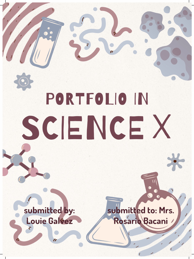Blue and White Doodle Science Project Cover A4 Document | PDF