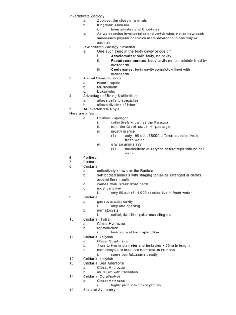 Invertebrate Zoology | PDF | Invertebrate | Zoology