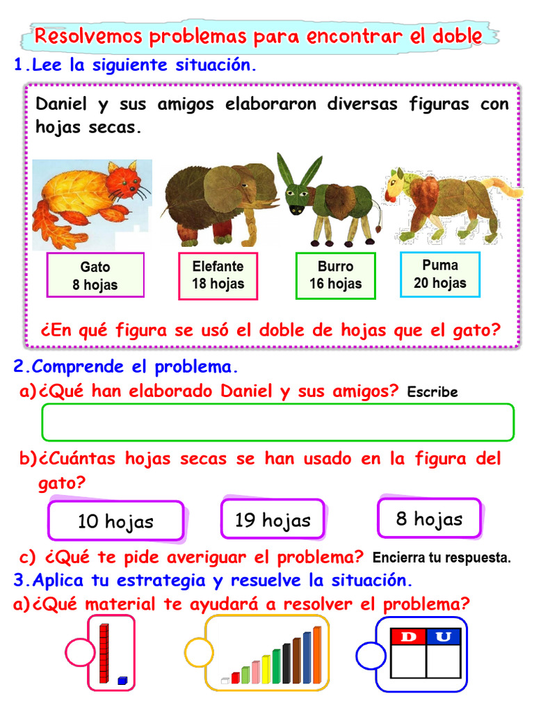 Problemas de Matemáticas: Dobles y Figuras | PDF