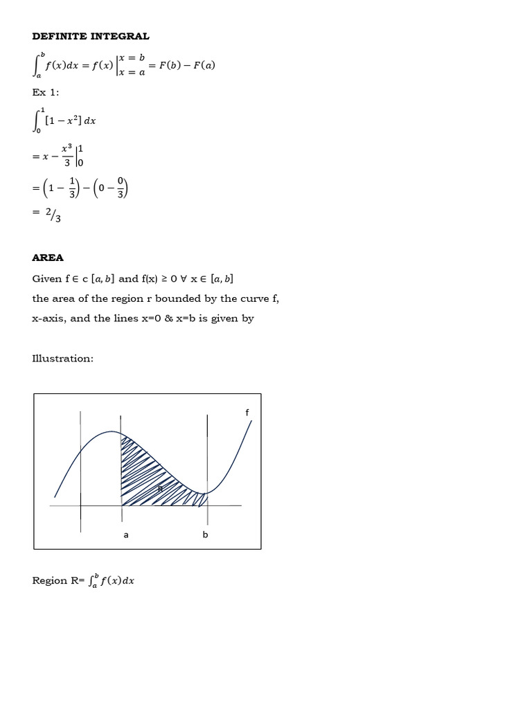 Definite Integral | PDF | Area | Mathematical Objects
