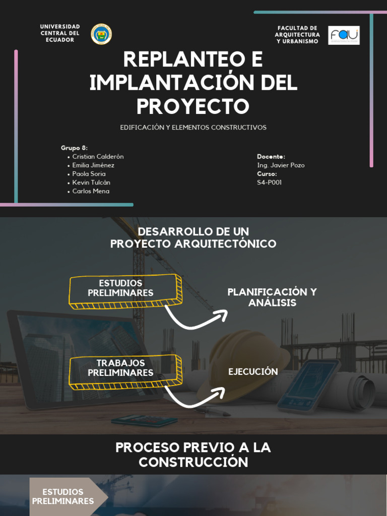 Grupo 3 - Replanteo e Implantación Del Proyecto | PDF | Fundación (Ingeniería) | Topografía