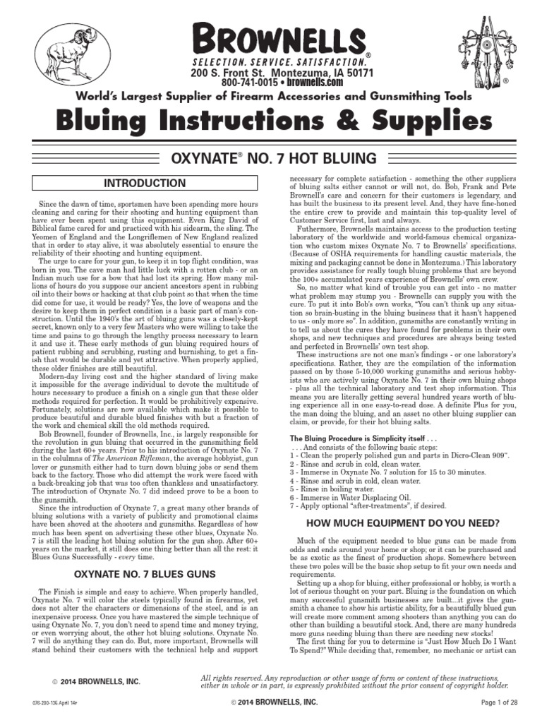 Bluing Instruction Booklet | PDF | Water Heating | Water