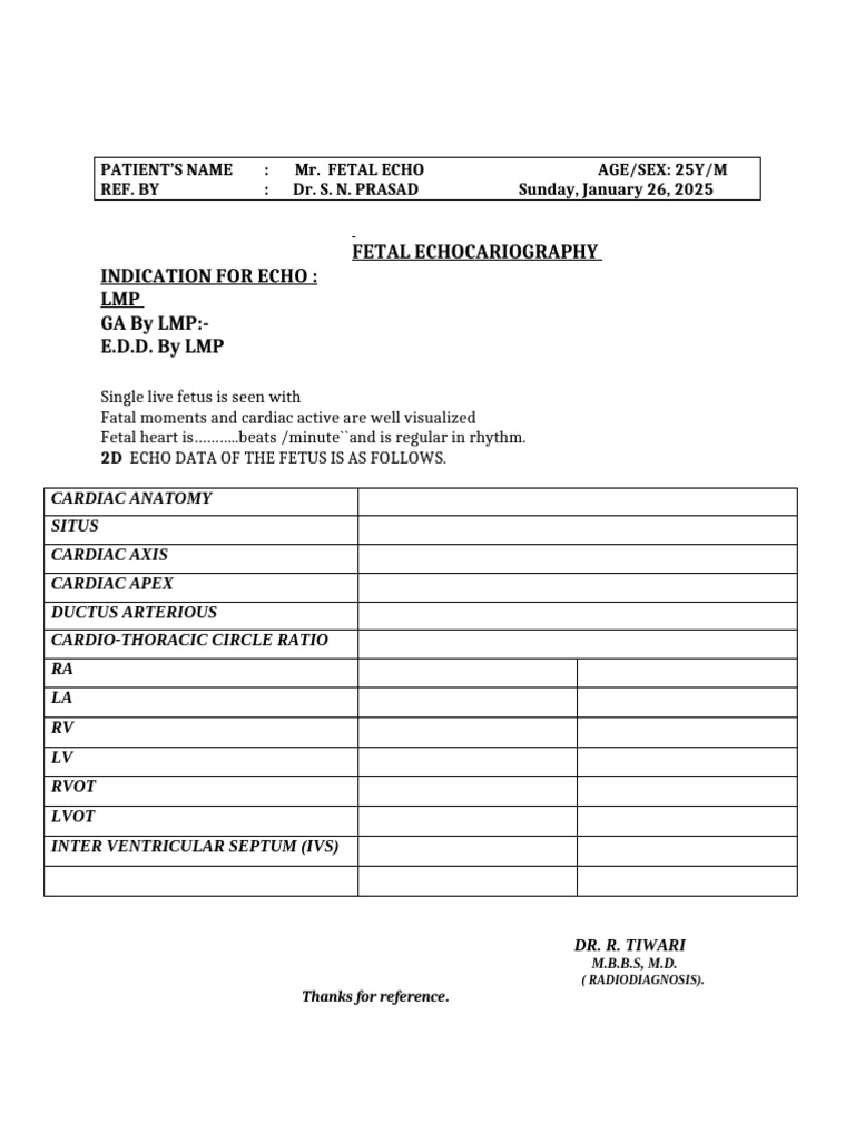 Fetal Echo | PDF