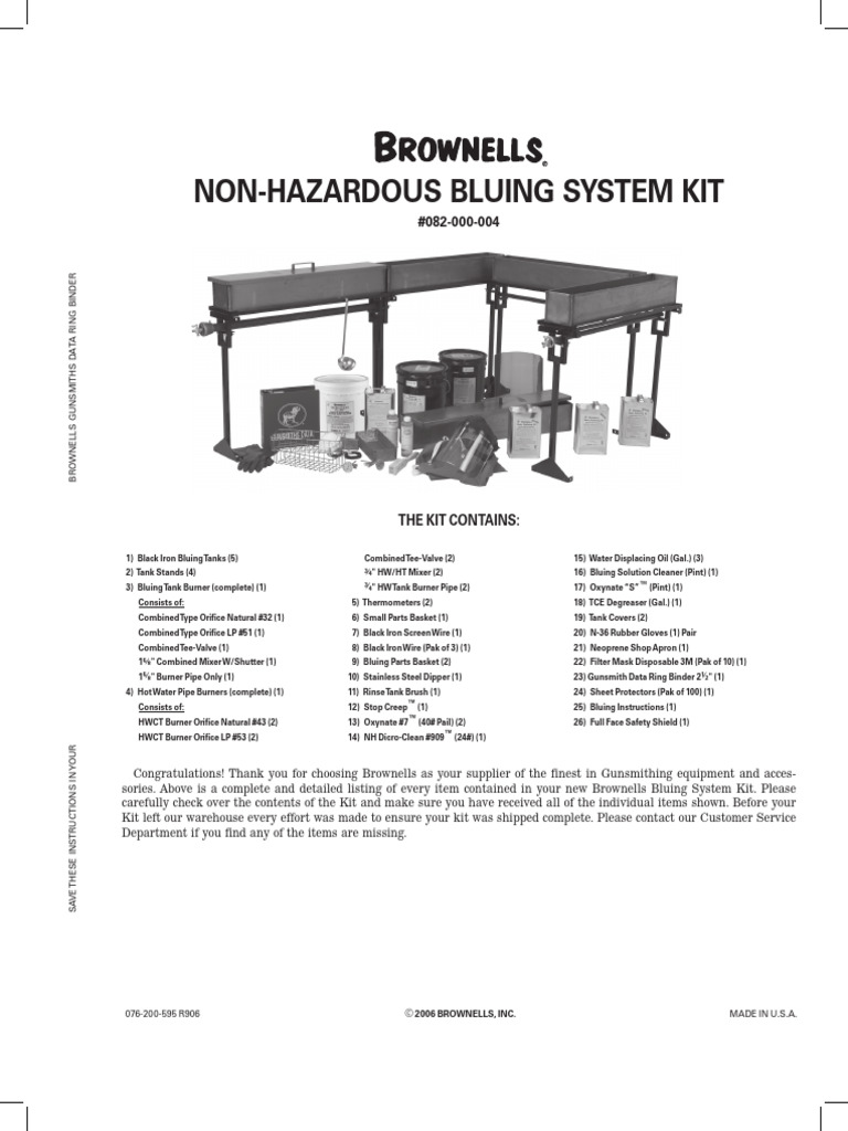 Non Hazardous Bluing System Kit | PDF | Industrial Processes ...