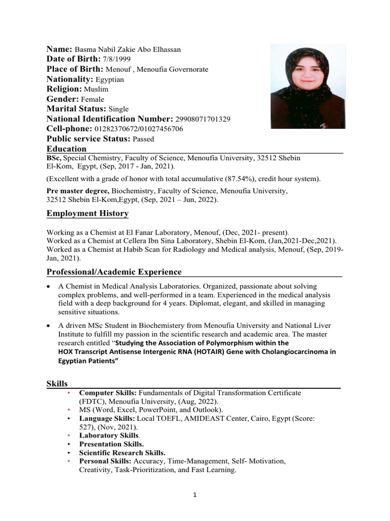 UPDATED CV | PDF | Health Sciences