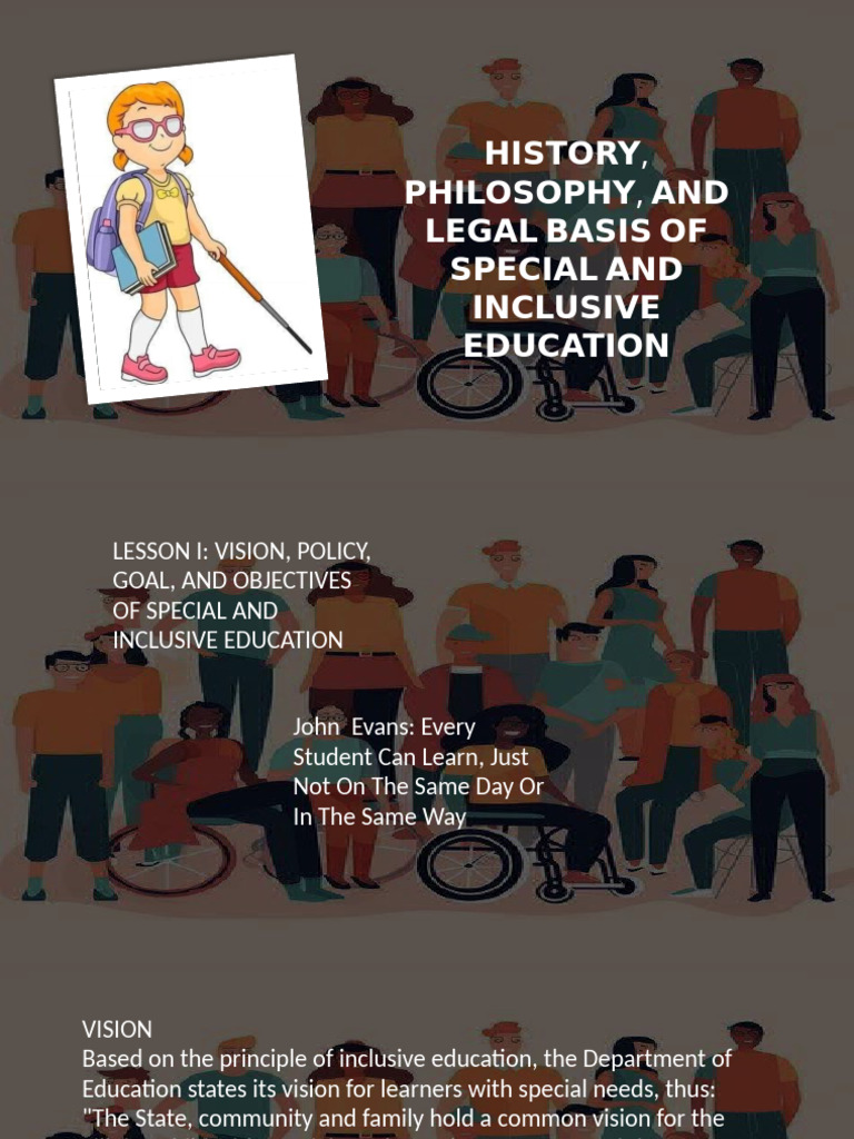 History Philosophy and Legal Basis of Special and Inclusive Education | PDF
