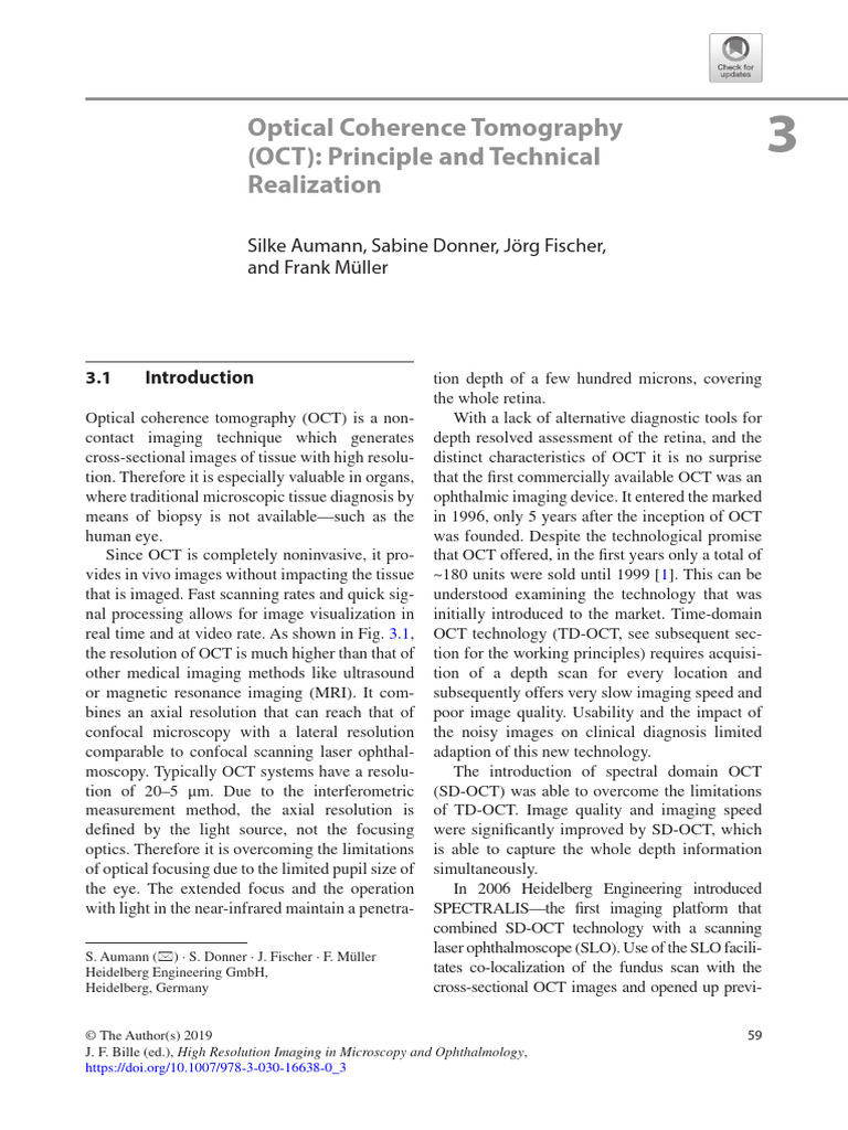 OCT for Ophthalmology Experts | PDF | Interferometry | Medical Imaging