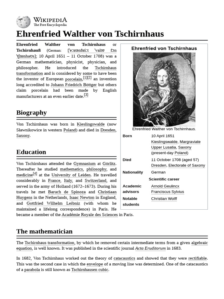 Ehrenfried_Walther_von_Tschirnhaus | PDF