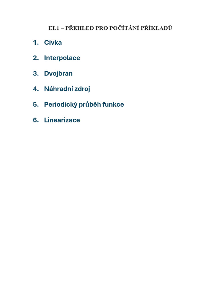 EL1 - přehled | PDF