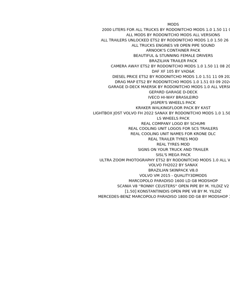 Mods Needed | PDF | Motor Vehicle | Commercial Vehicles