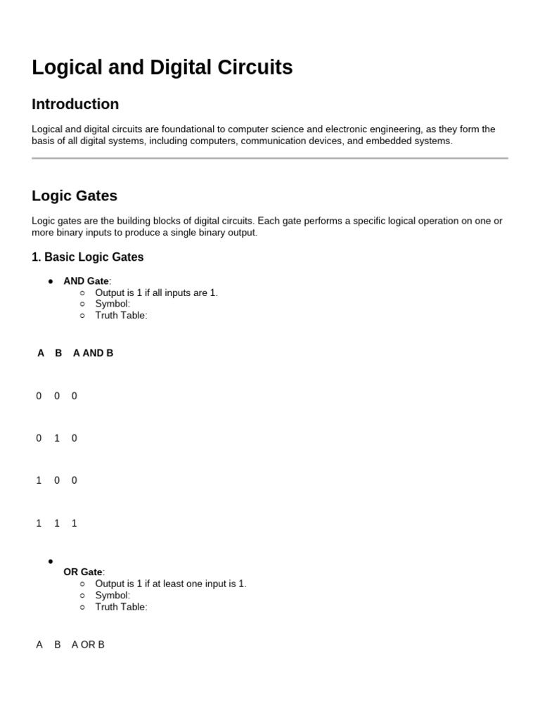 Understanding Logic and Digital Circuits | PDF | Logic Gate | Digital ...