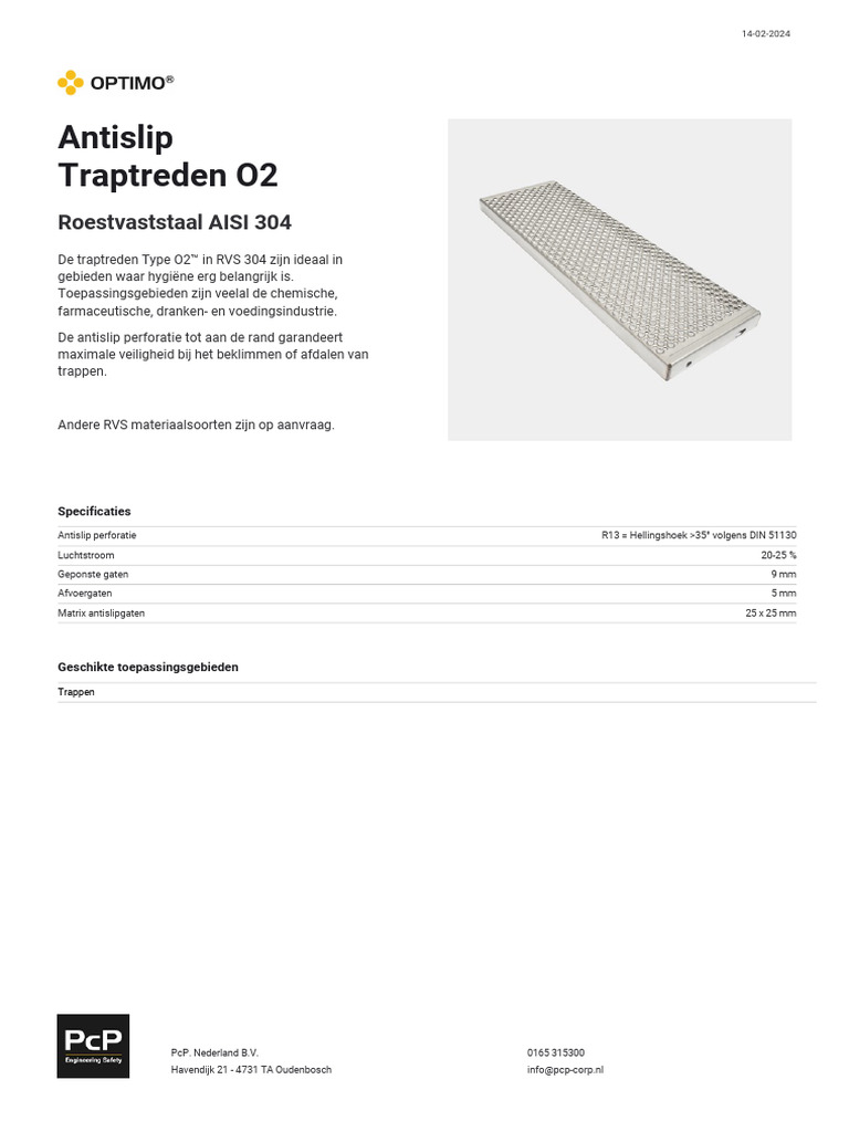 PcP OPTIMO-Antislip Traptreden O2-Roestvaststaal AISI 304.pdf | PDF