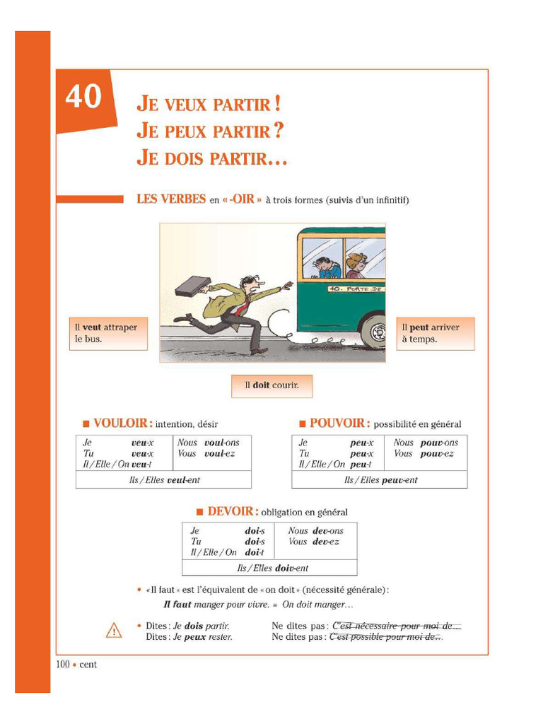 Les Verbes en OIR À Trois Formes, Vouloir 100,101 | PDF
