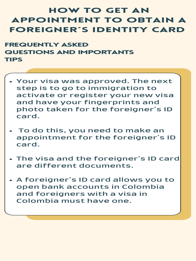 Foreigner ID Appointment Guide | PDF | Identity Document | Travel Visa