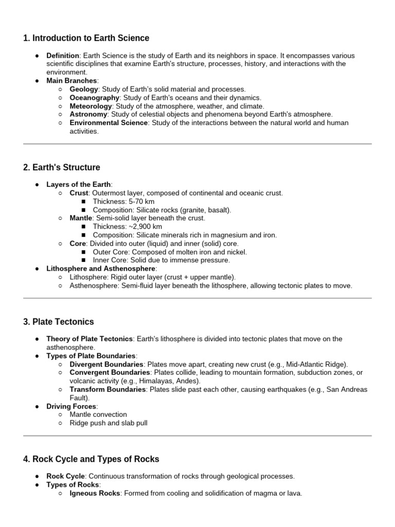 Introduction To Earth Science | PDF | Earth Sciences | Plate Tectonics