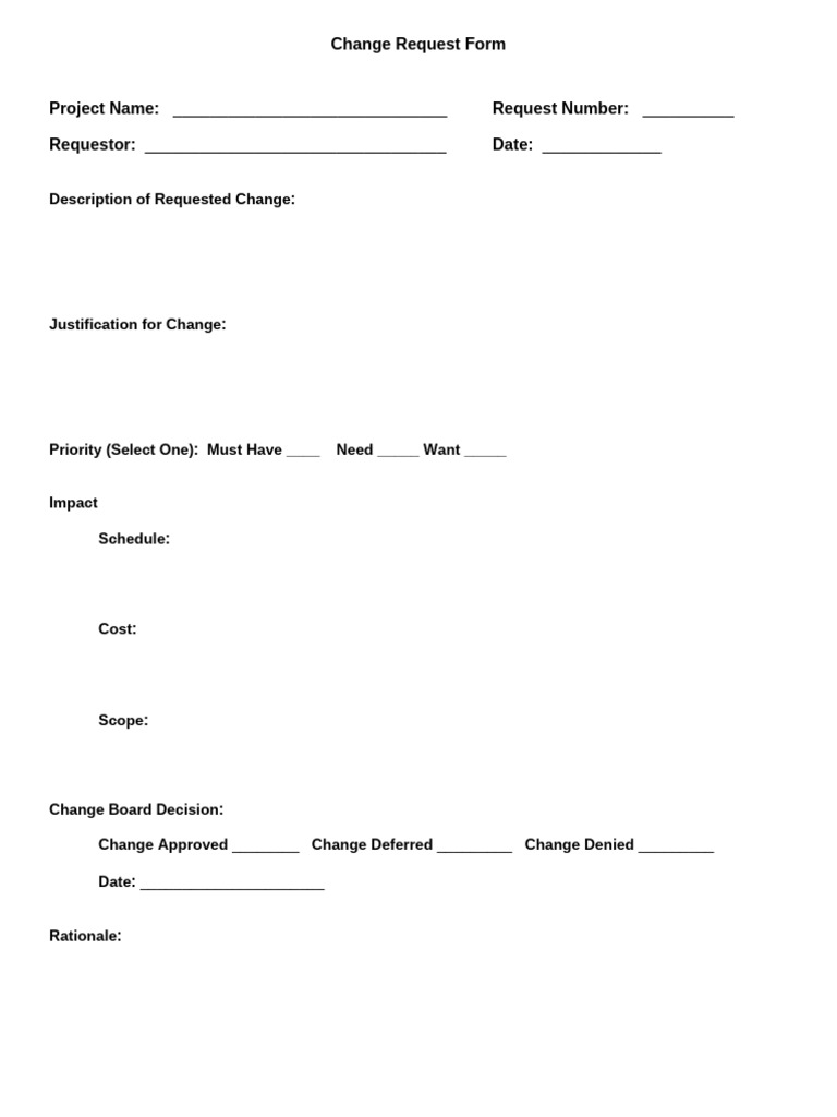 Change Request Form | PDF