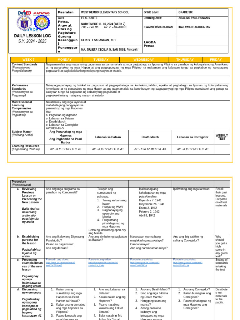 DLL Ap 6 Week 6 - Q2 | PDF