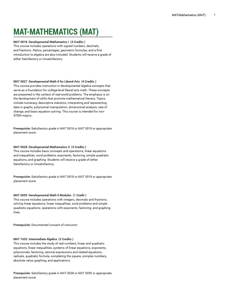 MAT-Mathematics (MAT) | PDF