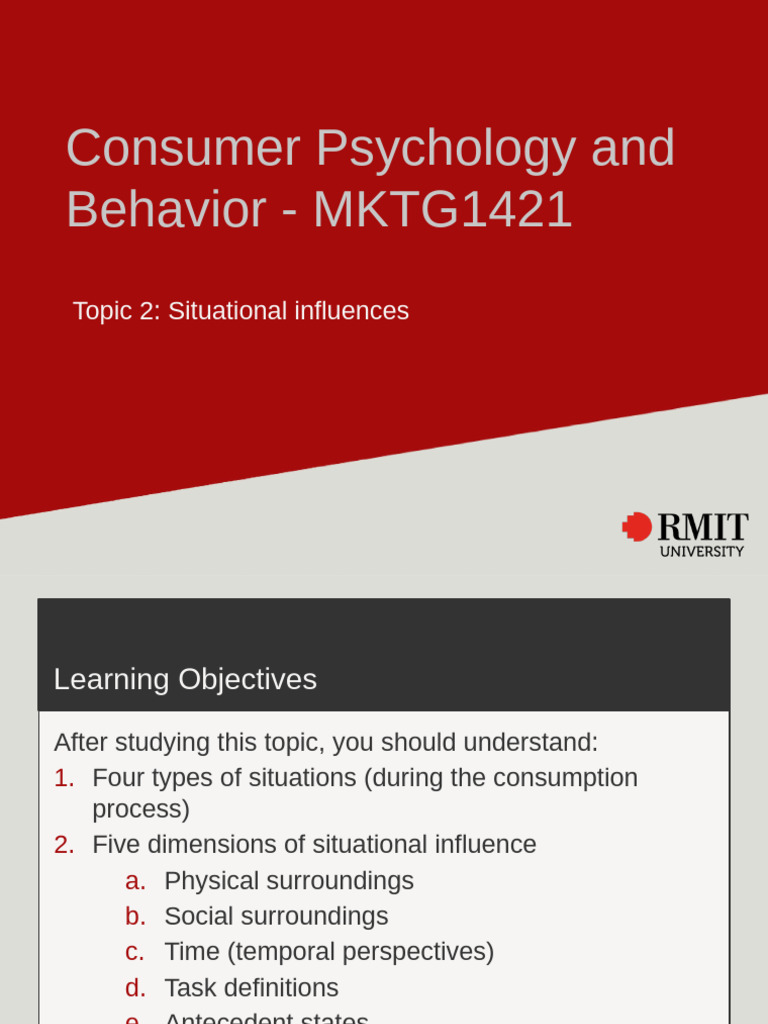 Situational Influences in Consumer Behavior | PDF | Behavior | Consumer ...
