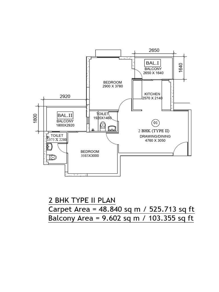 2 BHK Type 2 | PDF