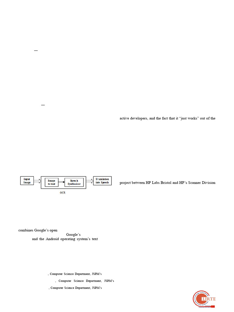 RP 1 - Merged | PDF | Optical Character Recognition | Speech Synthesis