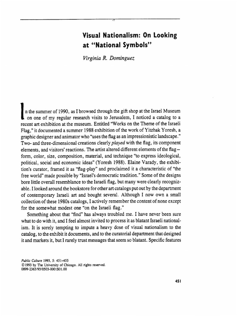 Dominguez V R - Visual Nationalism - On Looking at 'National Symbols ...