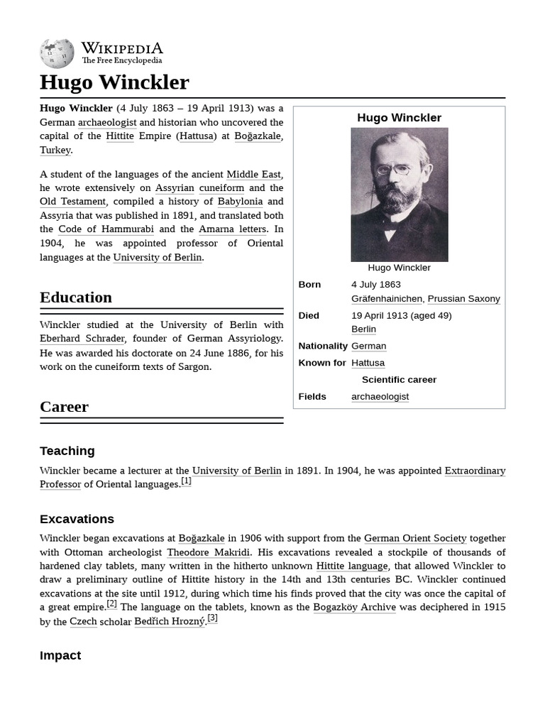 Hugo_Winckler | PDF | Ancient Near East