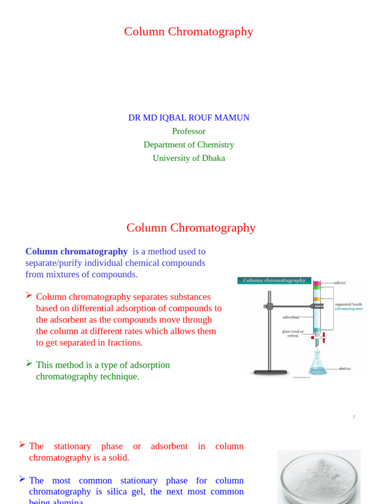 Column Chromatography | PDF | Chromatography | Elution