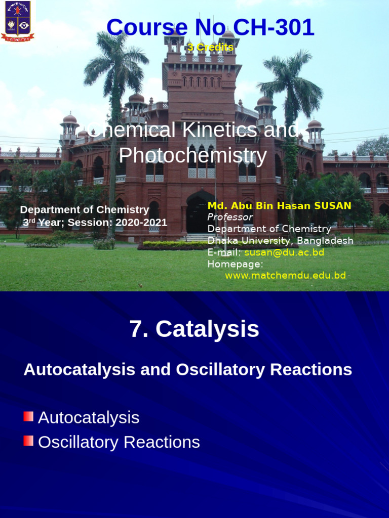 Autocatalysis and Oscillatory Reaction | PDF | Physical Chemistry ...