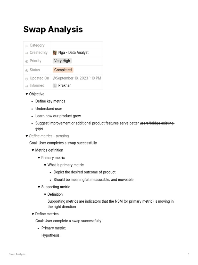 Swap Analysis: Metrics and Improvement Strategies | PDF | Cryptocurrency