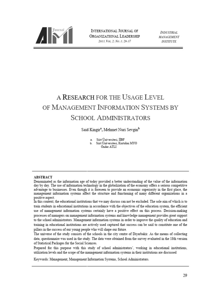 Management Information Systems in Education | PDF | Information ...
