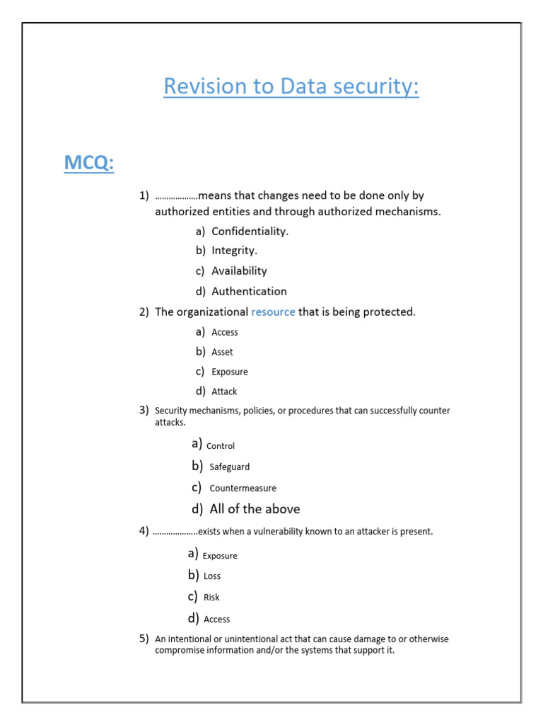 MCQ Questions | PDF | Cryptography | Cryptanalysis